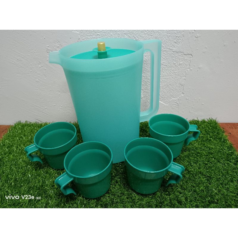 TUPPERWARE PITCHER 3.7 LITRE + 4 CUP (SET) | Shopee Malaysia