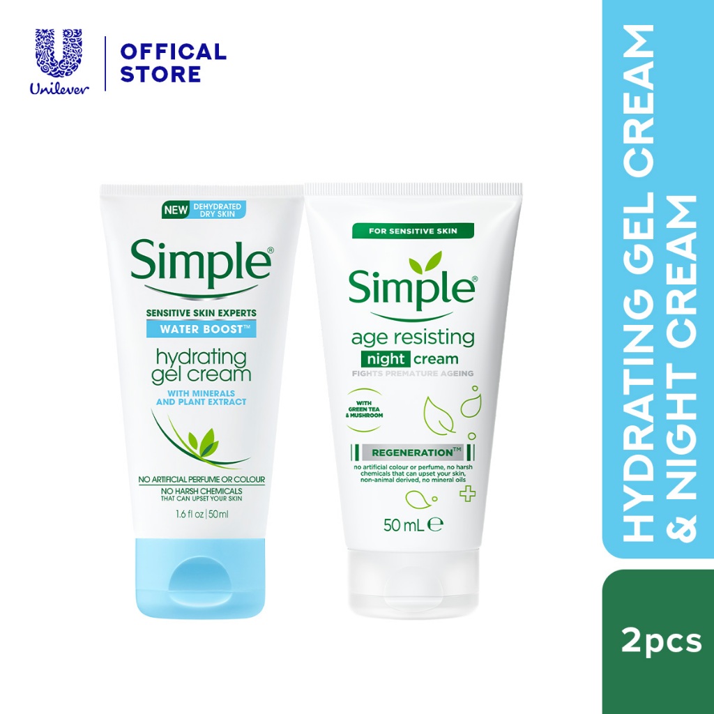 [Value Bundle] Simple Water Boost Hydrating Gel Cream (50ml) & Simple ...