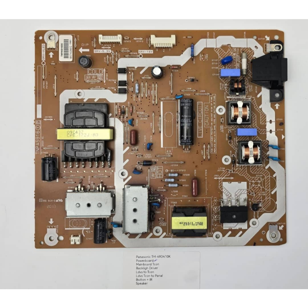 PANASONIC TV MODEL TH49D410K POWERBOARD/ MAINBOARD/ TCON/ LED DRIVER ...