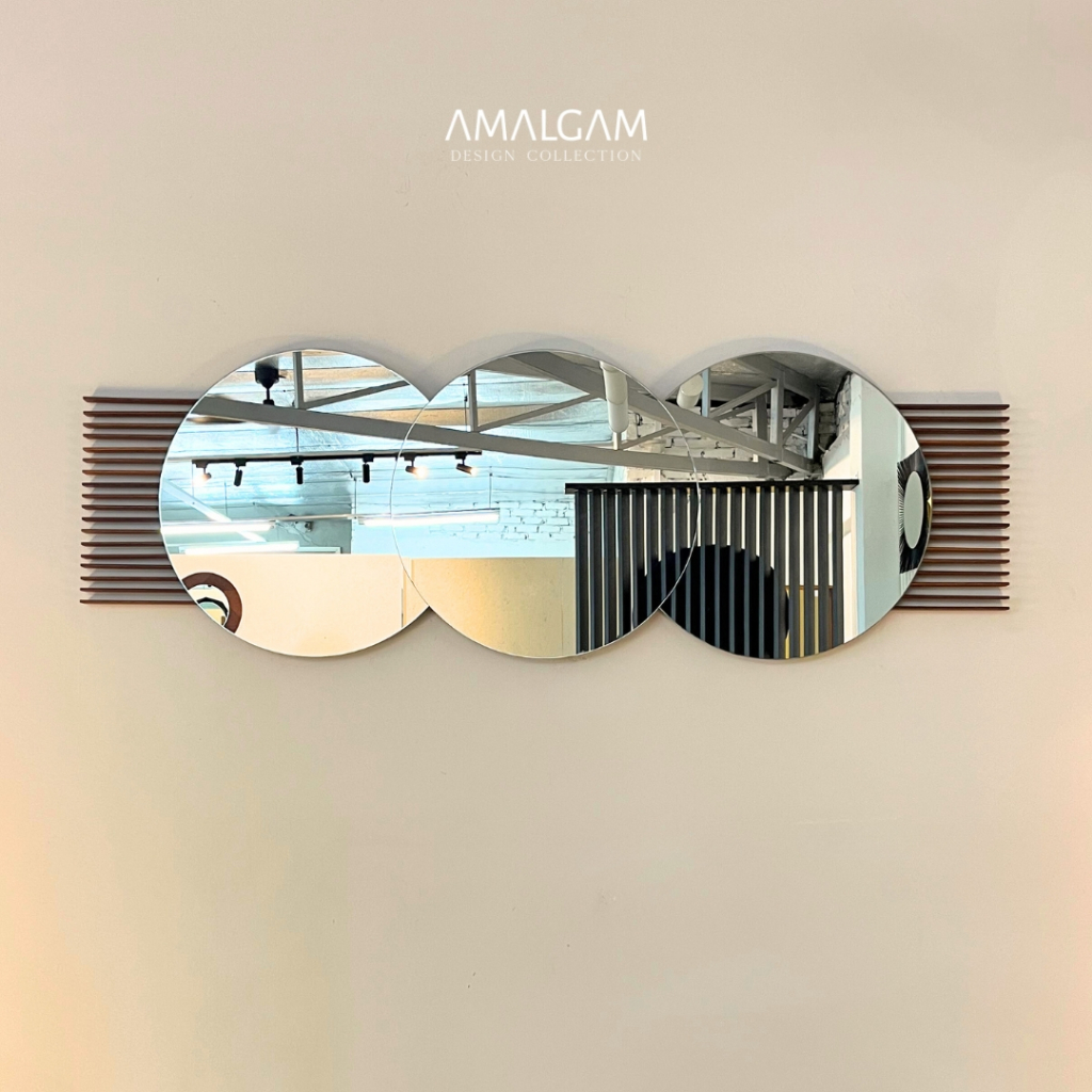 Odd Shape Mirror | Chaud Collection | Soild Nyatoh Timber Strips | Wall ...