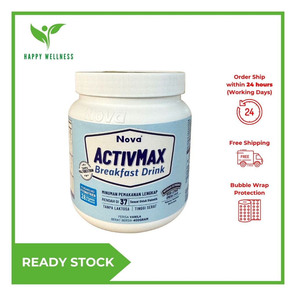 Nova Activmax Breakfast Drink Vanila 400g (Exp 2/2025) | Shopee Malaysia