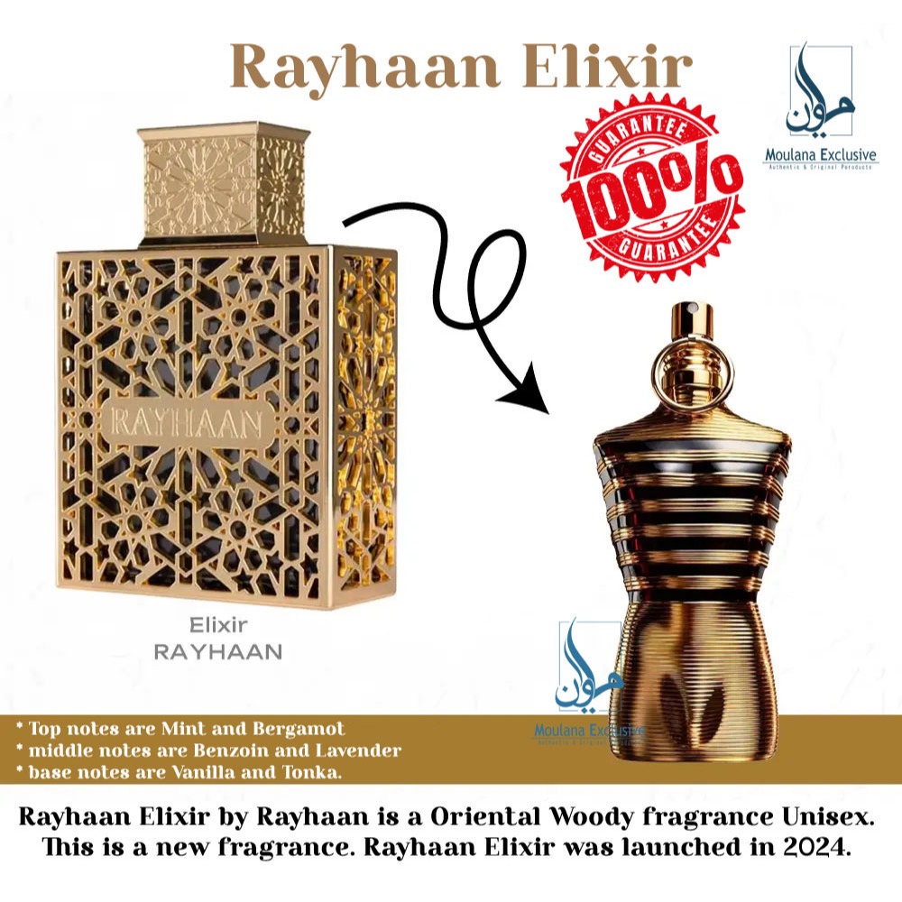 [Ready Stock] Rayhaan Elixir Eau de Parfum Spray for Unisex, 3.4 Ounce ...