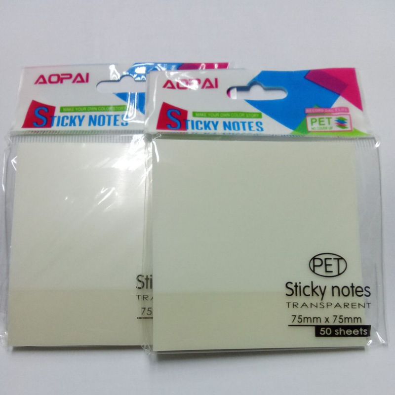 Sticky Note PET Transparent 75mmx75mm (50sheets) | Shopee Malaysia