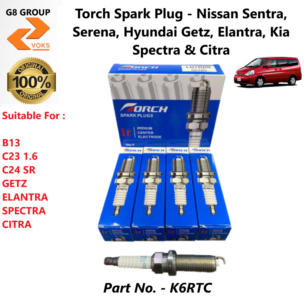 Torch Spark Plug - Nissan Sentra, Serena, Hyundai Getz, Elantra, Kai ...