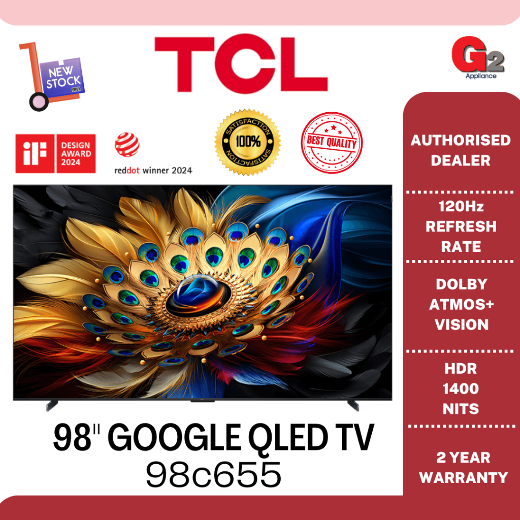 TCL [Authorised Dealer] 98″ 4K UHD HDR10 GOOGLE QLED TV 98C655 - TCL ...