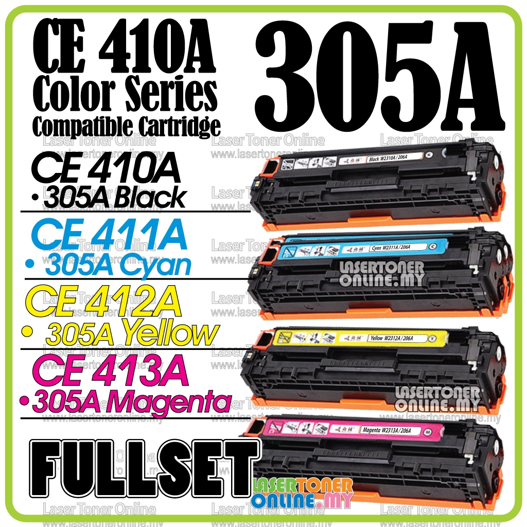SET Compatible to H* 305A H* LaserJet CE410A CE411A CE412A CE413A 305A ...