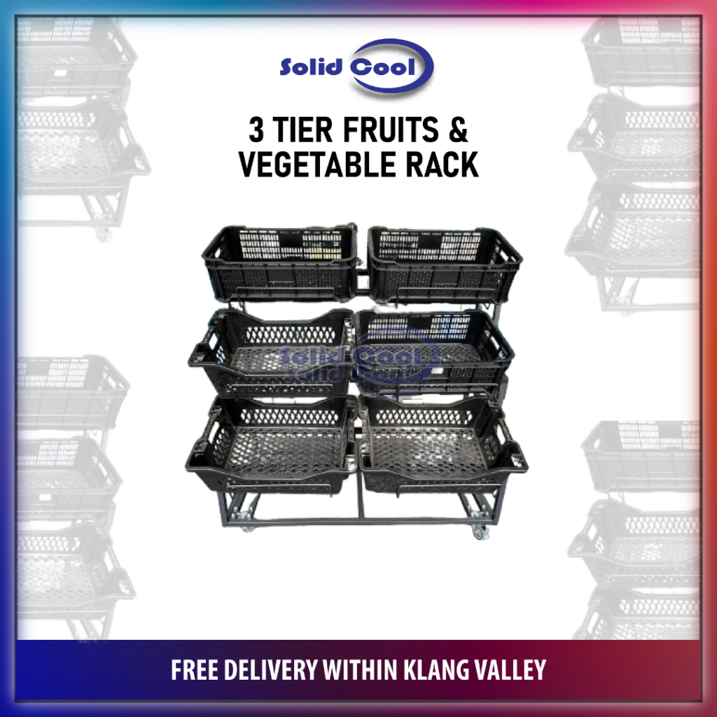 [ SOLID COOL ] 3 TIER VEGETABLE FRUIT RACK | BASKETS BAKUL RAK SAYUR ...
