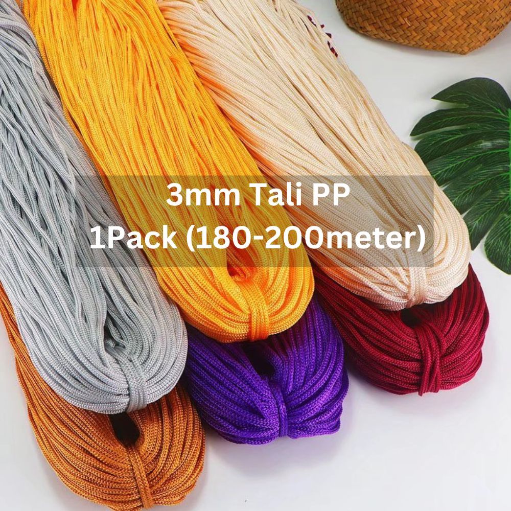 Tali PP 3mm Kait PP Rope PP Cord Yarn Thread DIY Bag Tali Seluar ...