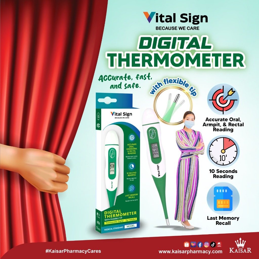 VITAL SIGN DIGITAL THERMOMETER FLEXIBLE TIP | Shopee Malaysia