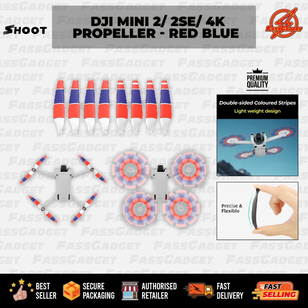 (🔥READYSTOCK🔥) DJI MINI 2/ 2SE/ 4K PROPELLER - RED BLUE (SHOOT ...