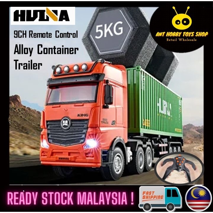 (NEW25) Huina 1317 RC Container Trailer Truck 2.4G RTR 9CH Remote ...