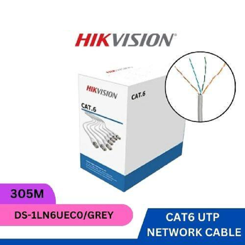Hikvision DS-1LN6UEC0 Solid Copper CAT6 Network Cables 305M ( GREY ...