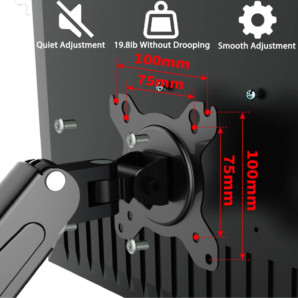 Monitor Arm Desktop Mount Stand 17-32 Bearing 10kg 360° Multi-Direction ...