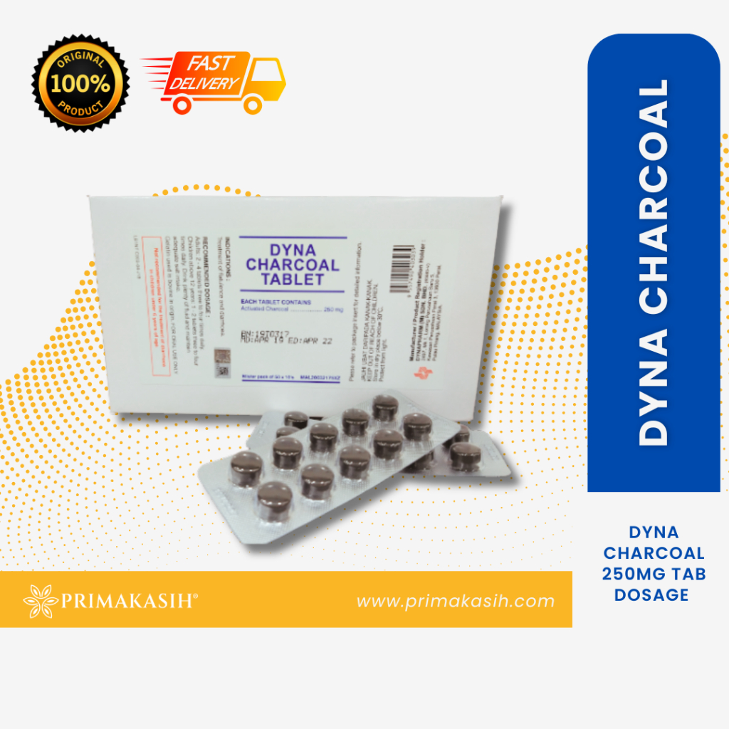 DYNA CHARCOAL 250MG 1 STRIP 10 TABLET (UBAT CIRIT) | Shopee Malaysia