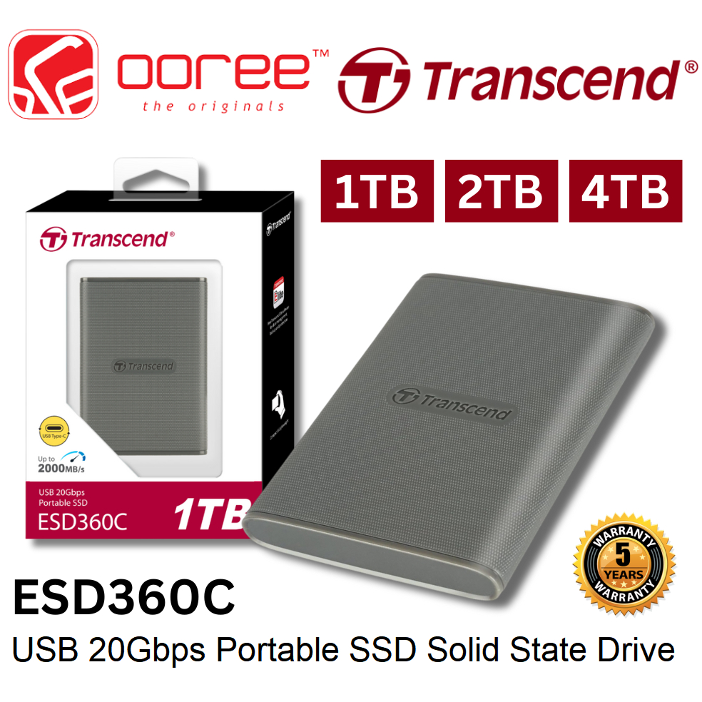 TRANSCEND EXT SSD ESD360C USB 20GBPS PORTABLE EXTERNAL SOLID STATE ...