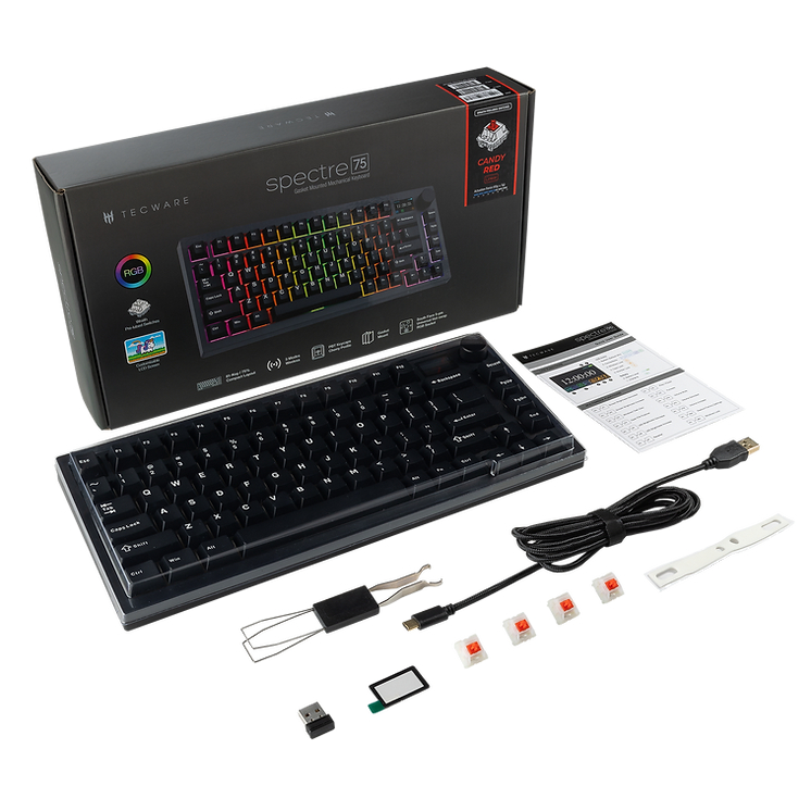 # TECWARE Spectre [ 75 / 96 ] - Hot Swappable RGB Wireless Mechanical ...