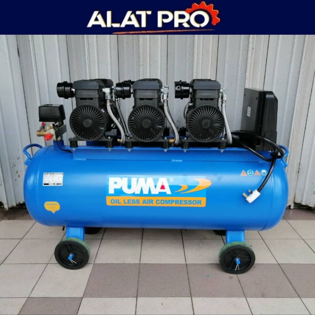 PUMA Force120 6HP 120L Oil Free Silent Air Compressor (1450W*3motor ...