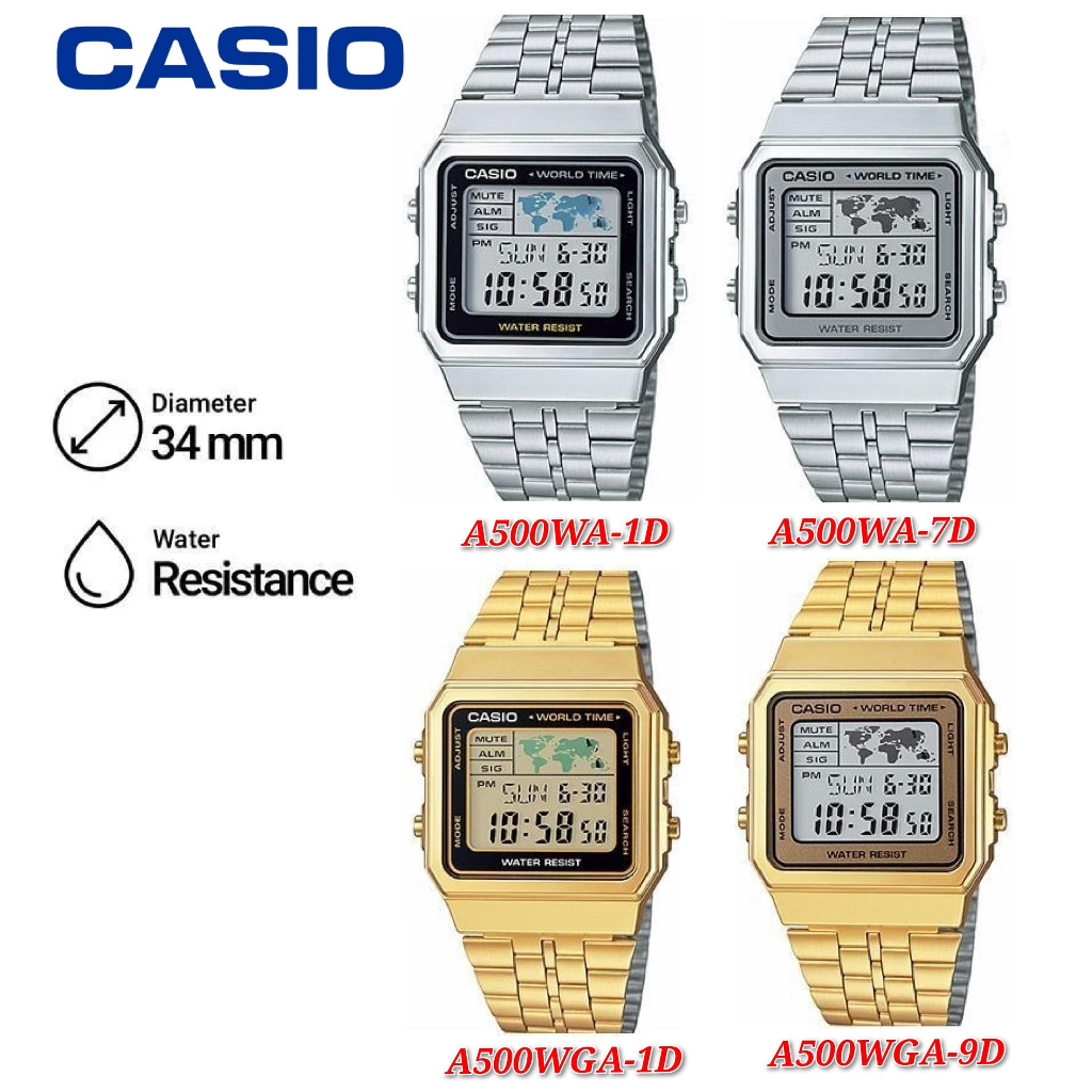 Casio Classic Series Digital Men's Gold Stainless Steel Strap Watch ...