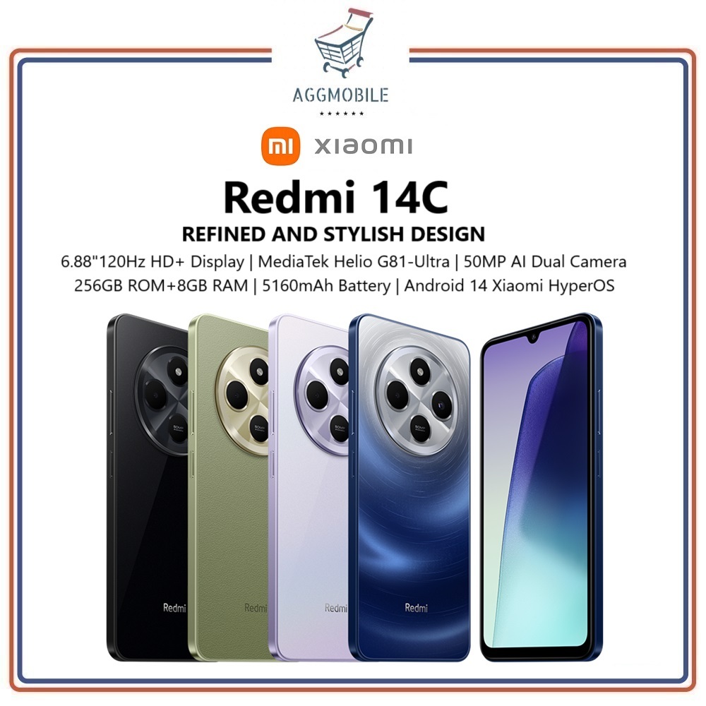 Redmi 14C (256GB ROM+8GB RAM | Helio G81-Ultra | 6.88"120Hz HD+ Display ...