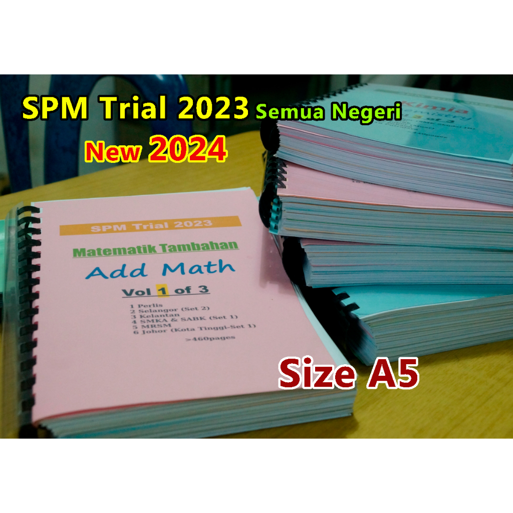 Printing & Binding Kertas SPM Percubaan Saiz A5 Matematik Sains Fizik ...