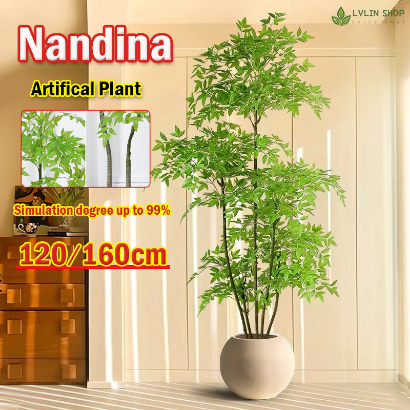 【Hantar pasu bunga】Nandina Artificial Plants big size 120/160/180cm ...