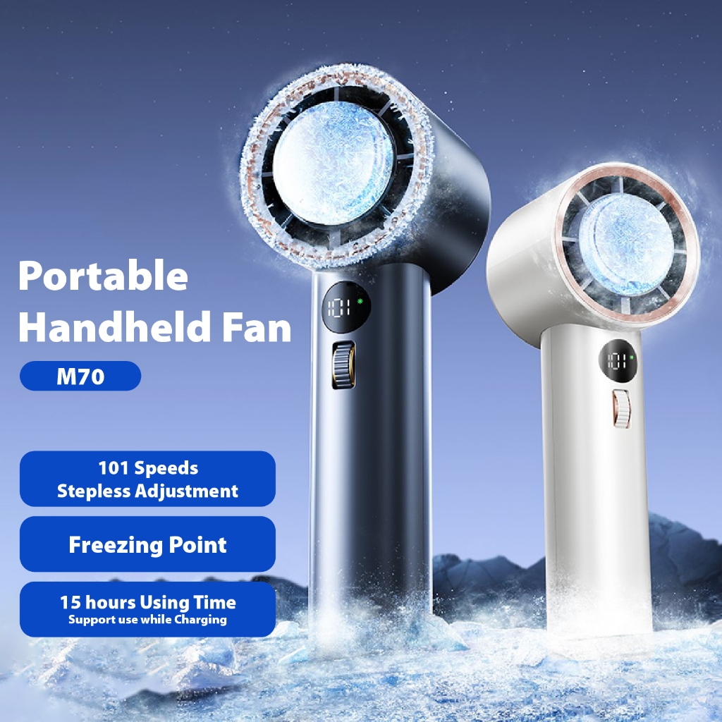 [New Arrival] Portable Handheld Fan M70 with 101 Speed, Freezing Ice ...