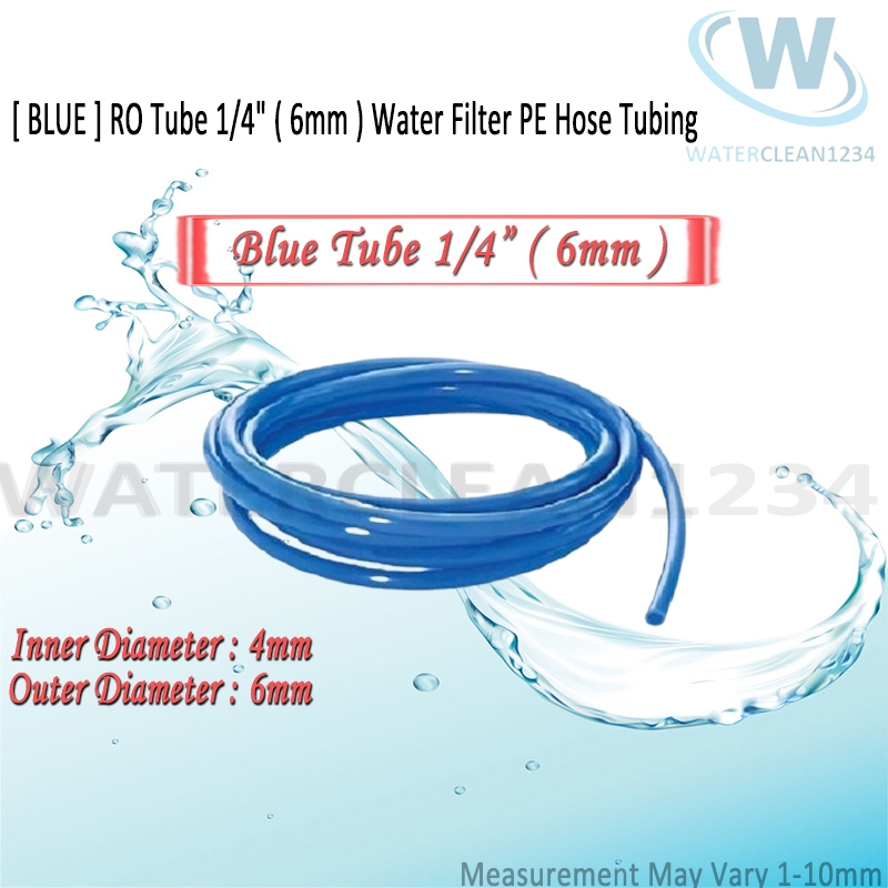 [ 2 METER - BLUE ] RO Tube 1/4" ( 6mm ) Water Filter Blue PE Hose ...
