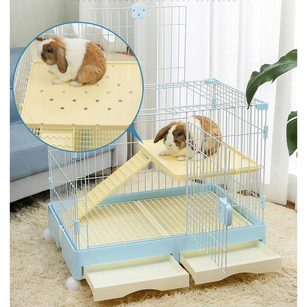 Pet Cage Rabbit Cage With Wheels Home Indoor Rabbit House Guinea Pig ...