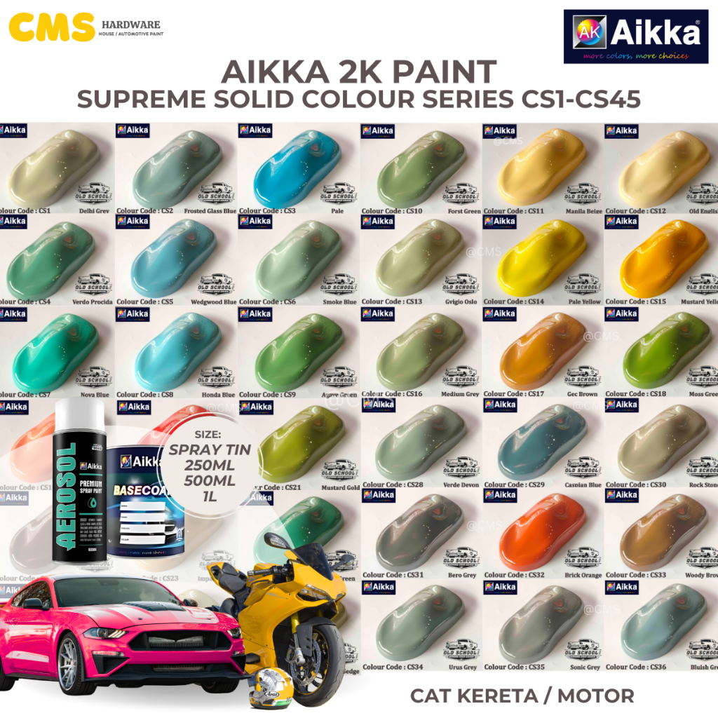 AIKKA 2K Cat Motor Paint Automotive Supreme Solid Color Cat Kereta ...
