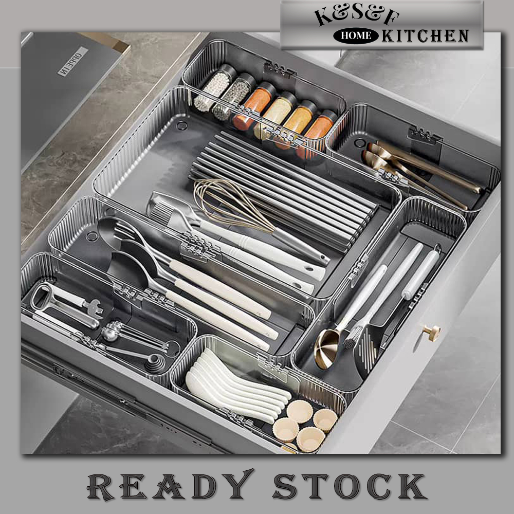 Retractable Acrylic Drawer Organizer Tray Telescopic Storage Box ...