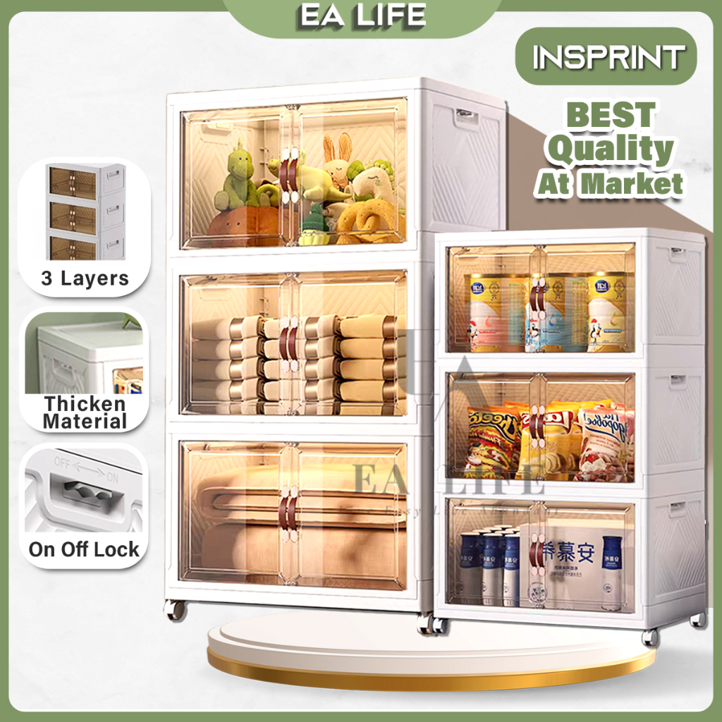 Foldable Clothes Cabinet Storage Box Stackable Box Organizer Storage ...