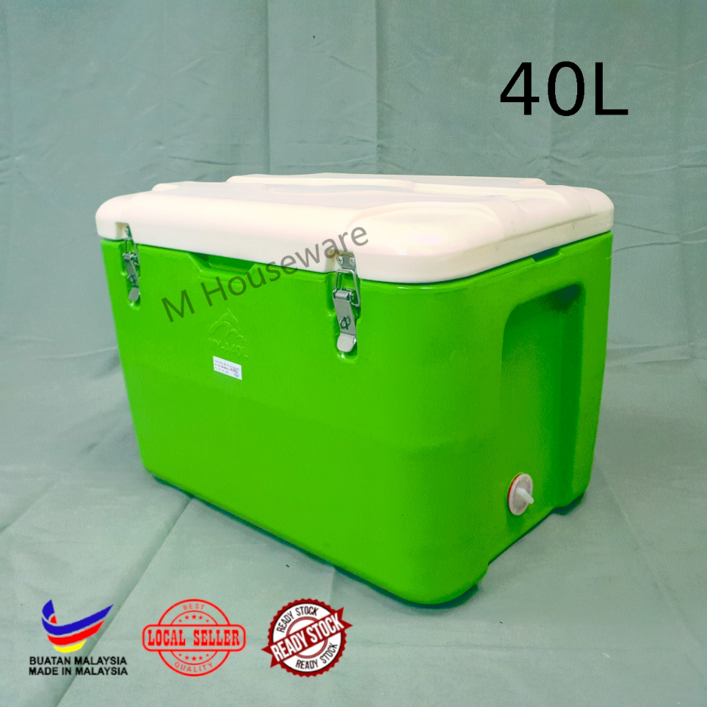 Ice Box Fiber Box 40L Heavy Duty Ice Box With Lock Plastic Ice Tong Ice ...