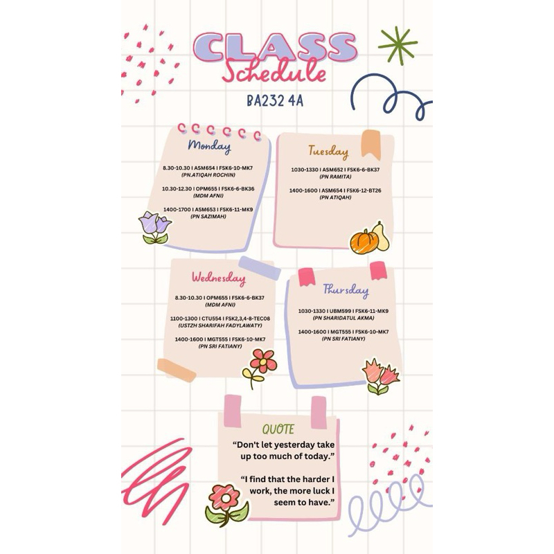 Digital Class Timetable/ Other Timetable for your phone | Shopee Malaysia