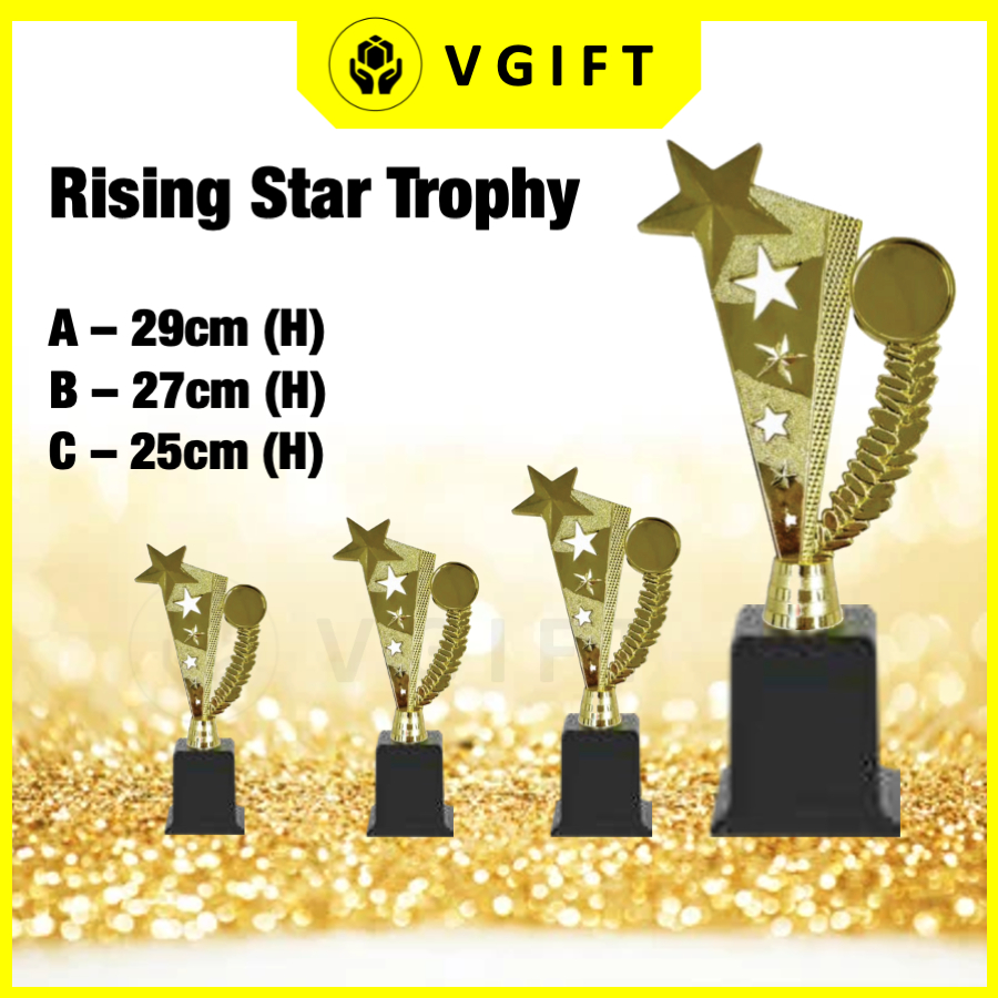 Rising Star TROPHY MP 374 Gold + LABEL + LOGO ( HADIAH SUKAN DAN HADIAH ...