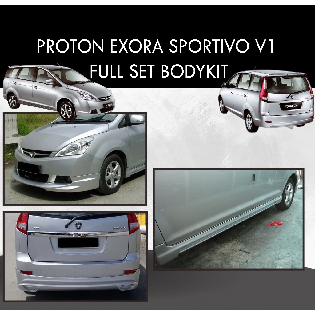 PROTON EXORA SPORTIVO V1 STYLE FULL SET BODYKIT FRONT SKIRT,SIDE SKIRT ...