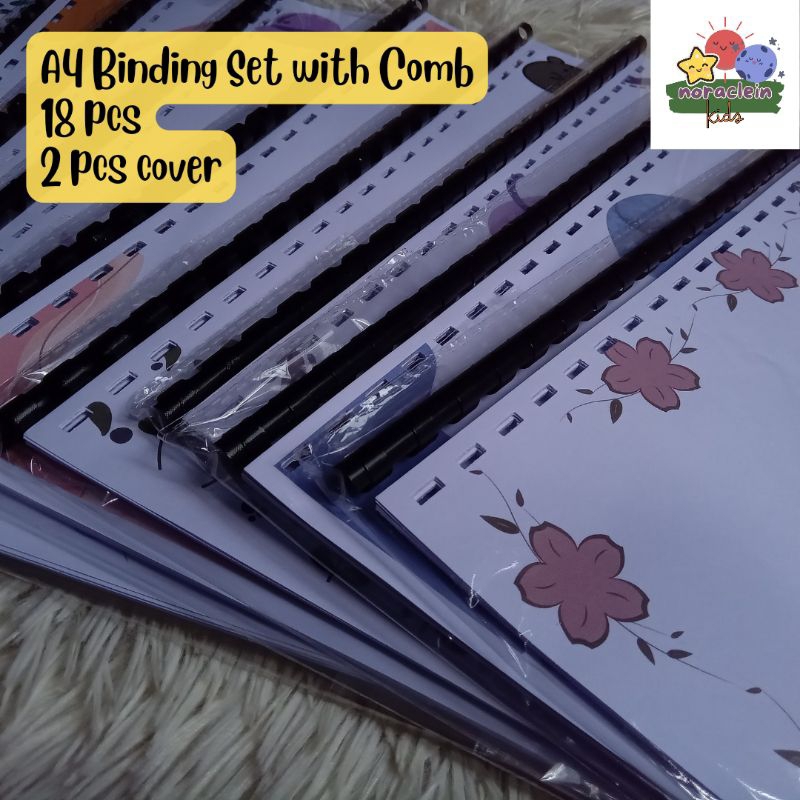 P1 Folio A4 Binding set with comb 20pcs / scrap book / cute fancy cover ...