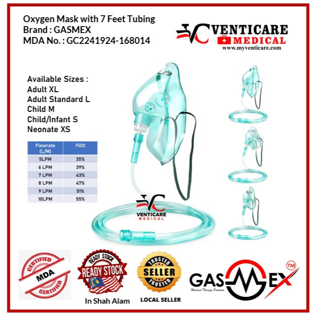 (20pcs) OXYGEN MASK (ADULT ELONGATED-XL/ADULT STANDARD L/CHILD M/INFANT ...