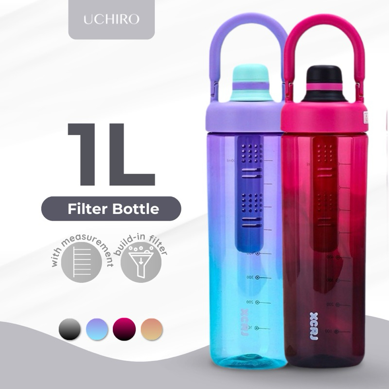 1000ml 1L Portable Gradient Sporty Gym Fitness Outdoor Water Bottle Handle Motivational Flower ...