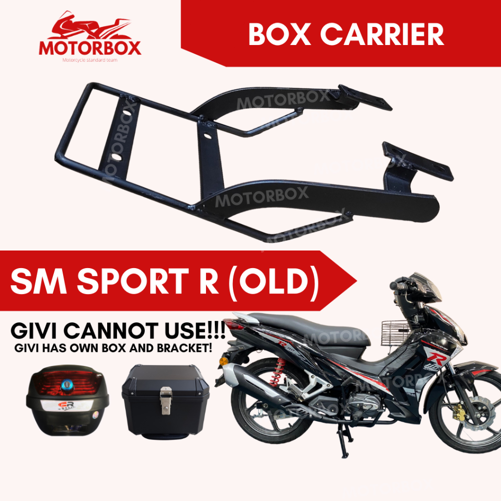 SM SPORT 110R REAR BOX MONORACK BOX CARRIER KAKI HEAVY DUTY PVC KOTAK BESI BELAKANG SMSPORT OLD ...