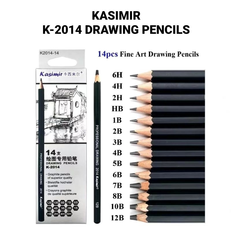 (1BOX) KASIMIR K-2014 Drawing Pencil Set | 14 Degree Drawing Pencil | 素描绘画铅笔 X 1BOX | Shopee ...