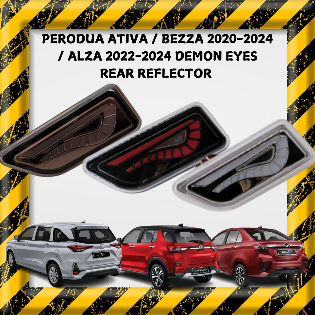 PERODUA ATIVA / BEZZA 2020-2024 / ALZA 2022-2024 DEMON EYES DESIGN REAR BUMPER REFLECTOR WITH ...