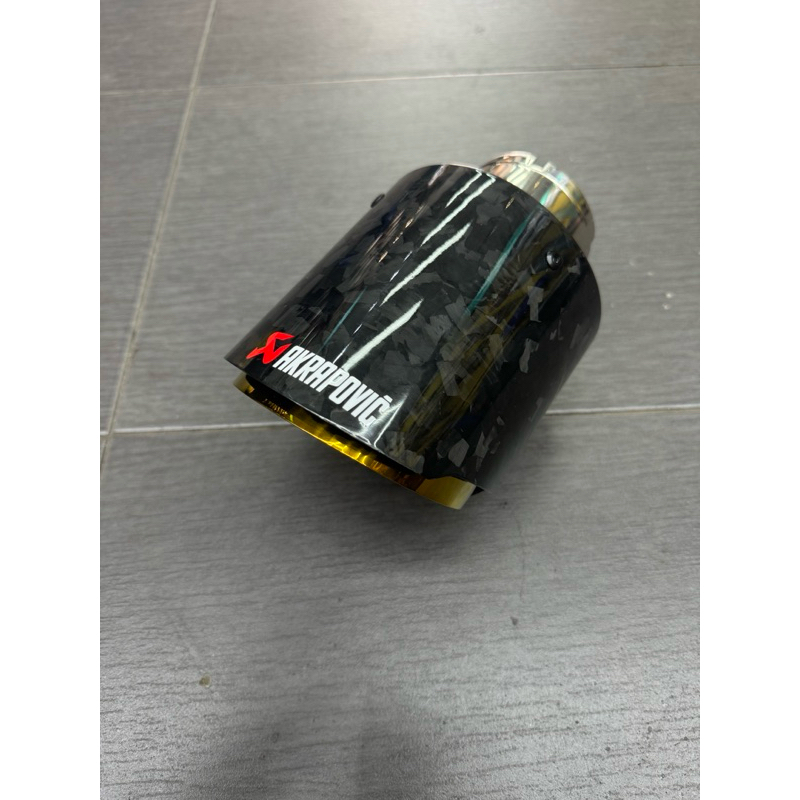 Akrapovic Exhaust Tip Muffler Tip Tail Pipe (Forged Carbon )Double Gold ...