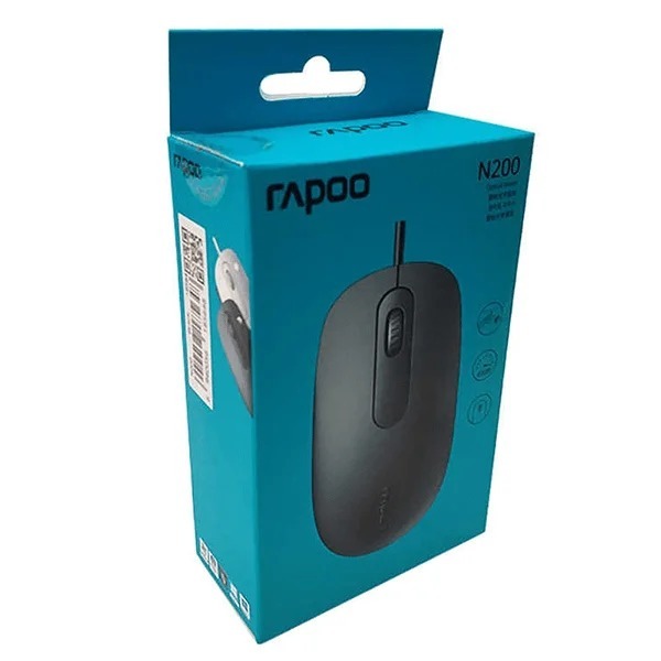 Rapoo N200 Optical Wired Mouse ( BLACK ) | Shopee Malaysia