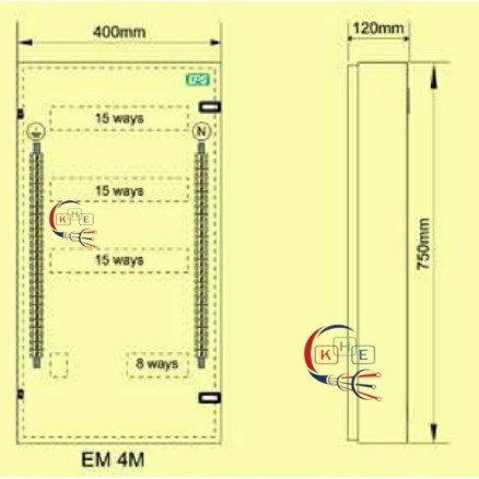 EPS EM-4M 4ROW 53 way Metal Clad Enclose DB BOX / EPS EM4M 4 ROW 53 way ...