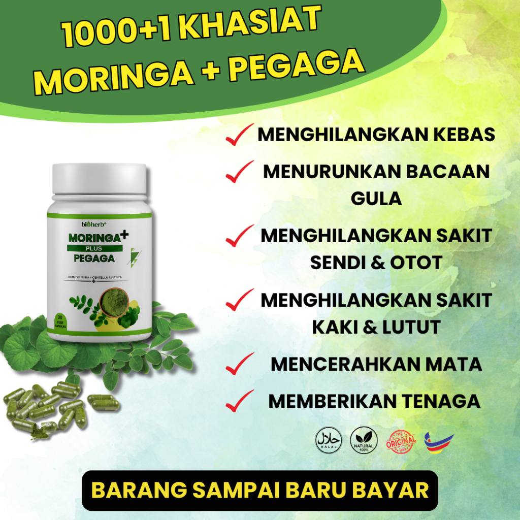 Bioherbs Moringa Pegaga Plus Capsules Original Hq | Merawat Pelbagai Masalah Kesihatan Sakit ...