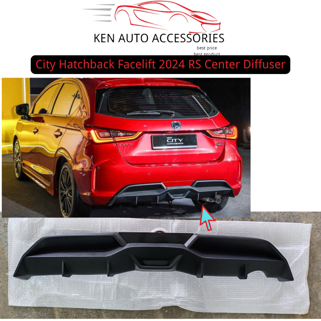 HONDA CITY HATCHBACK FACELIFT 2024-2025 REAR RS DIFFUSER REAR BUMPER RS ...