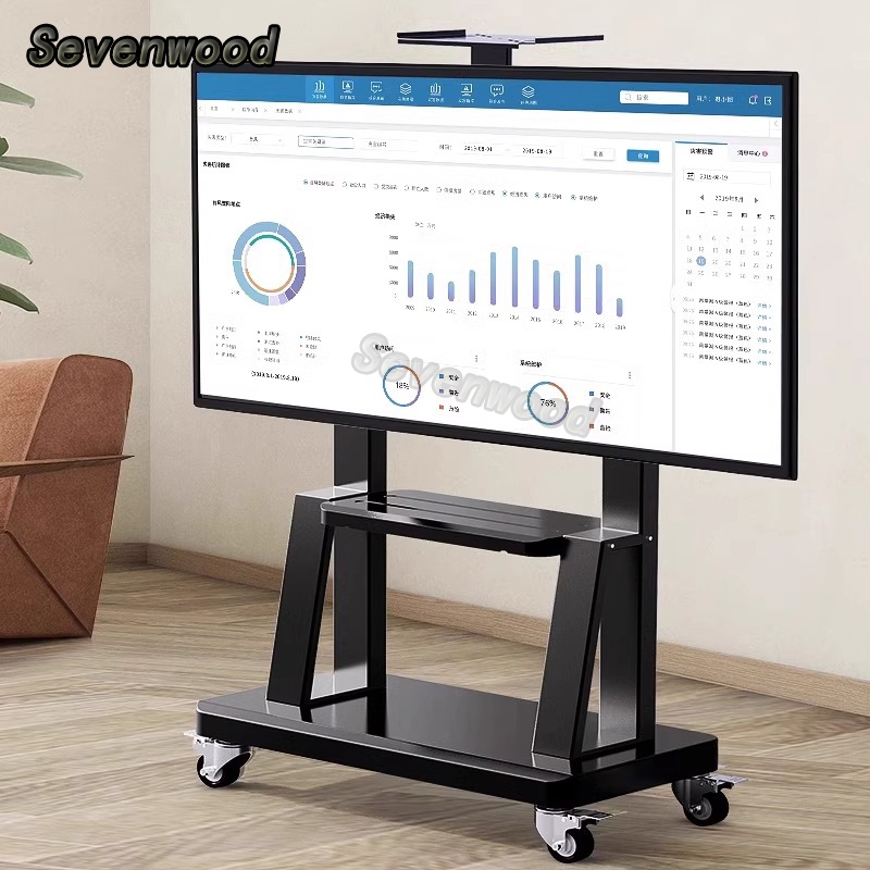 Sevenwood 32-75 Inch TV stand Mobile Universal TV rack with 360° Wheel ...