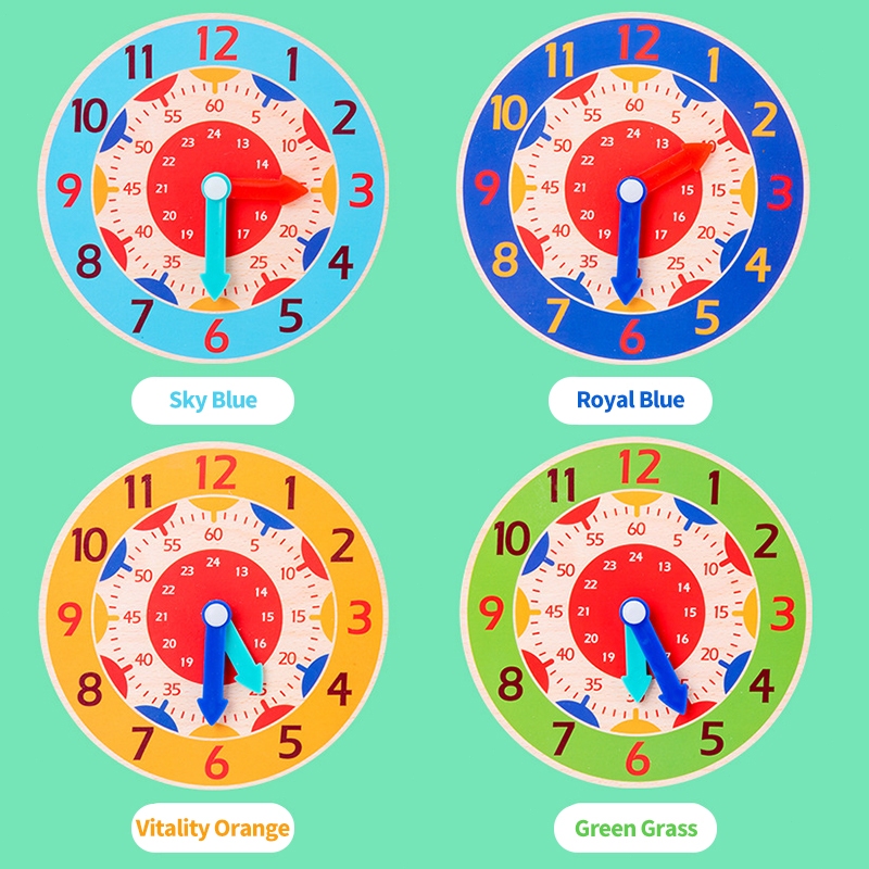 Educational Toy Clock Model Preschool Teaching Clock Model Toy Wooden ...