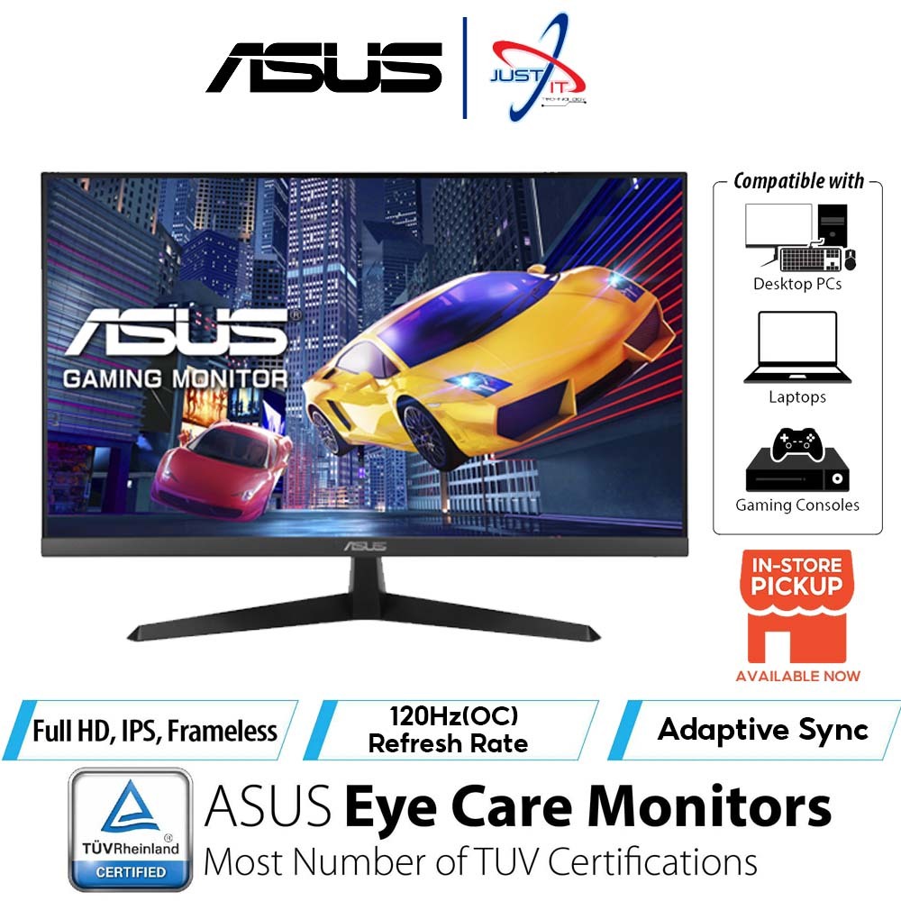 ASUS VY279HGR 27" Eye Care Gaming Monitor ( 27" IPS FHD / 1MS / 120HZ / ADAPTIVE SYNC / VGA + HD ...