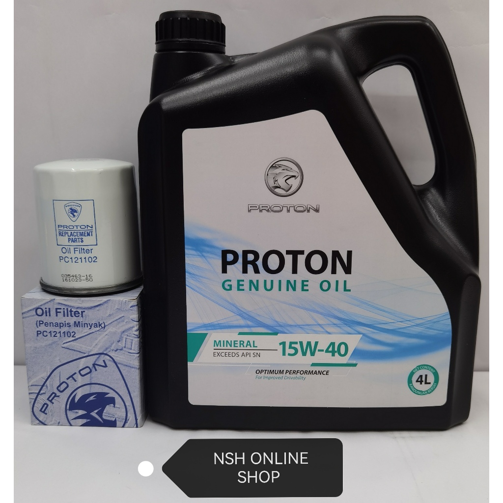Proton Genuine SAE 15W-40 API SN Mineral Engine Oil (4 Litre) 100% ...